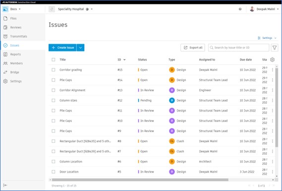 Log on to your ACC project. From the Navigation Bar on the left, click the Issues tool; all the ...